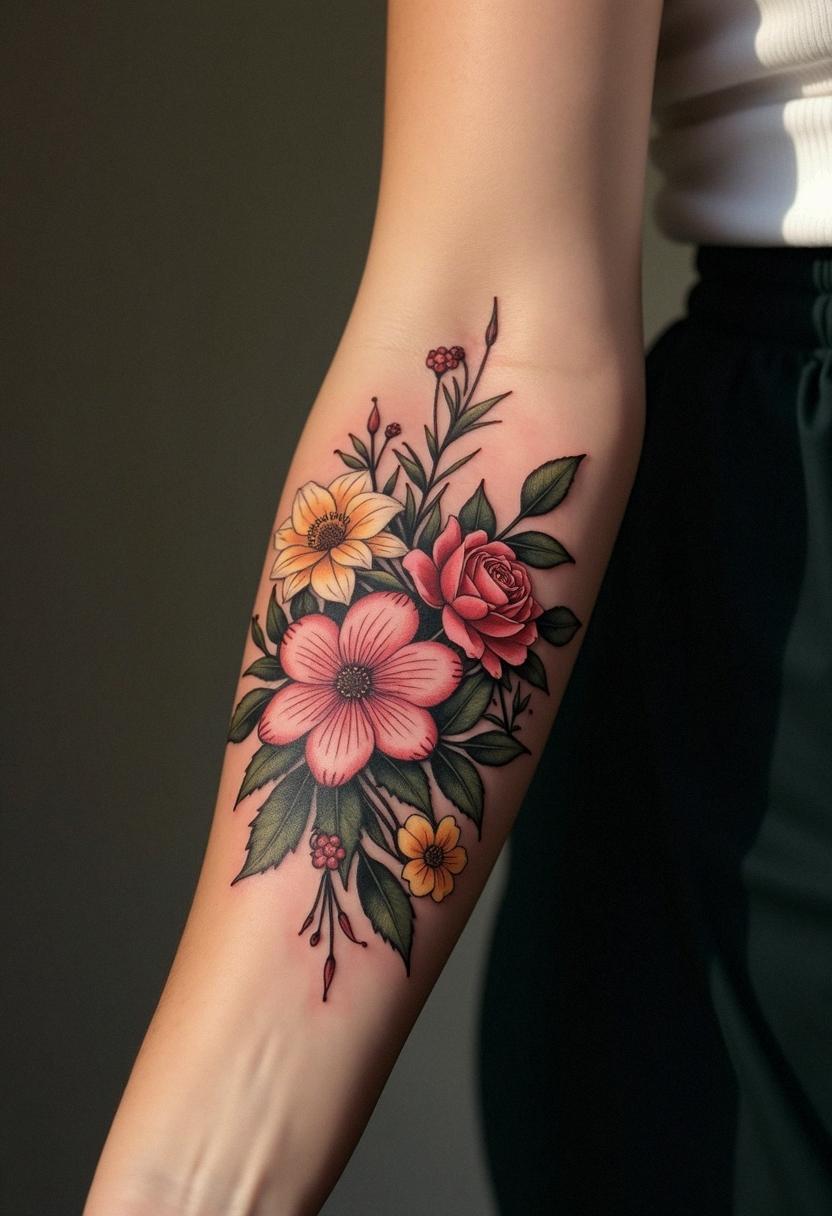 Stunning Floral Forearm Tattoo Ideas