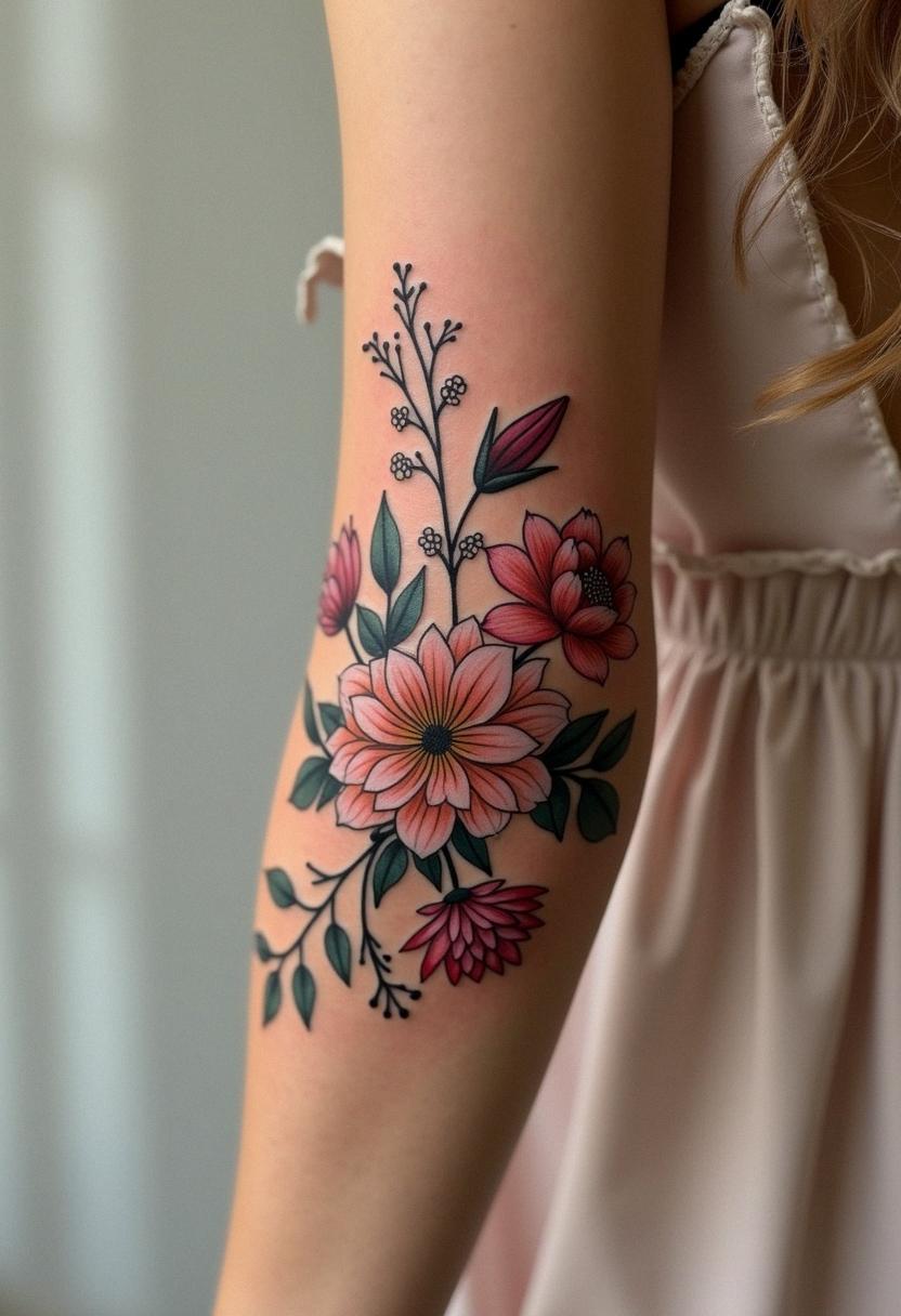 Stunning Floral Forearm Tattoo Ideas