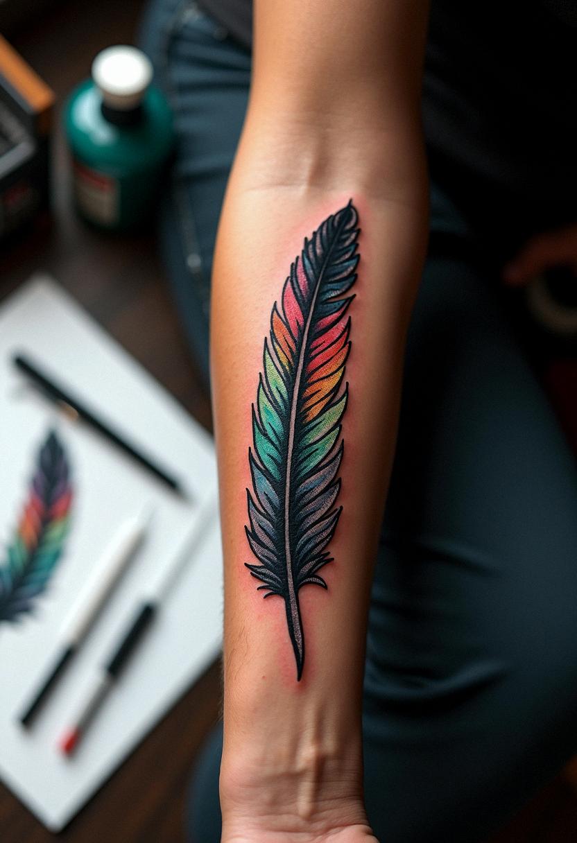 Indian Feather Tattoo Ideas & Designs
